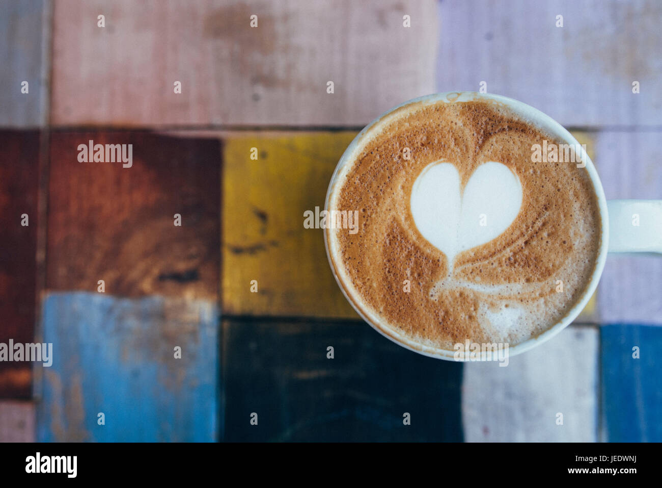 Cup of coffee with milk froth, close-up Stock Photo - Alamy