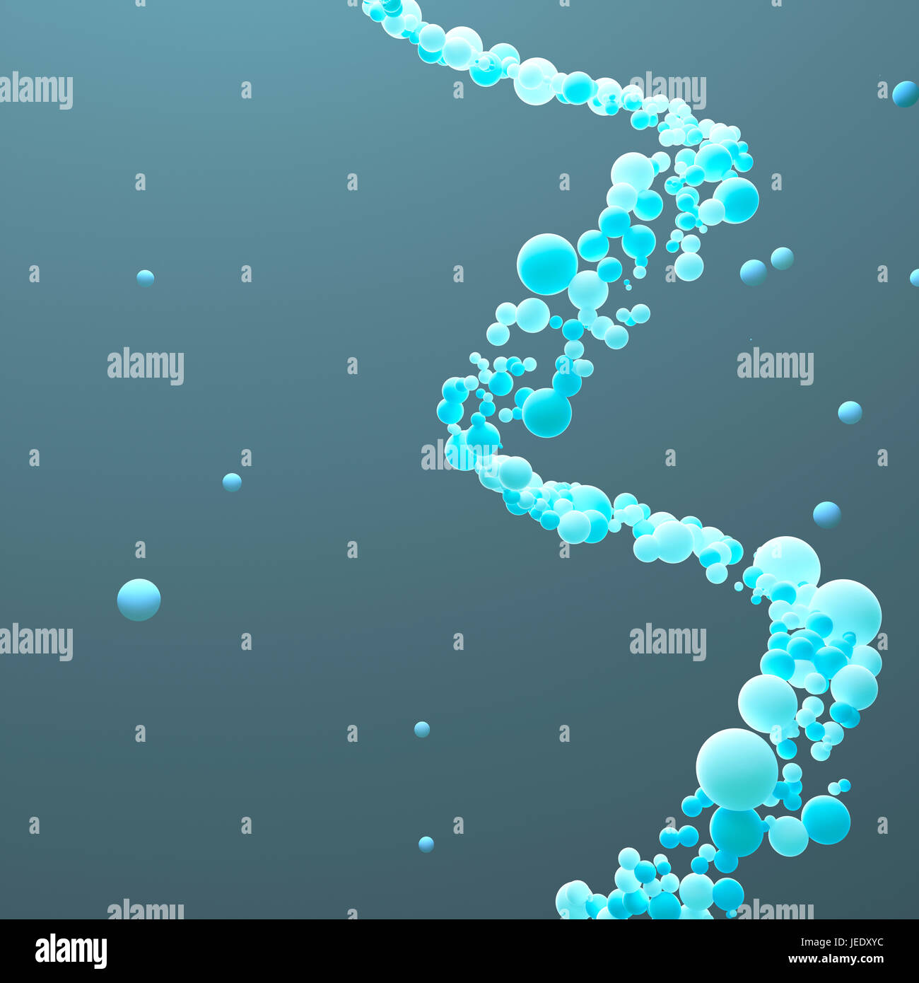 Blue helix, string of connected bubbles Stock Photo - Alamy