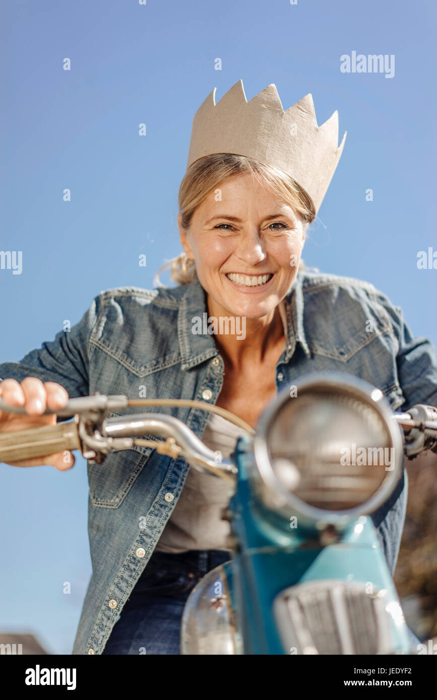 Old woman driving a motorcycle hi-res stock photography and images - Alamy