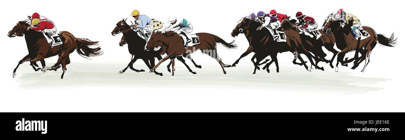 Horse racing competition- vector illustration Stock Vector Image & Art ...