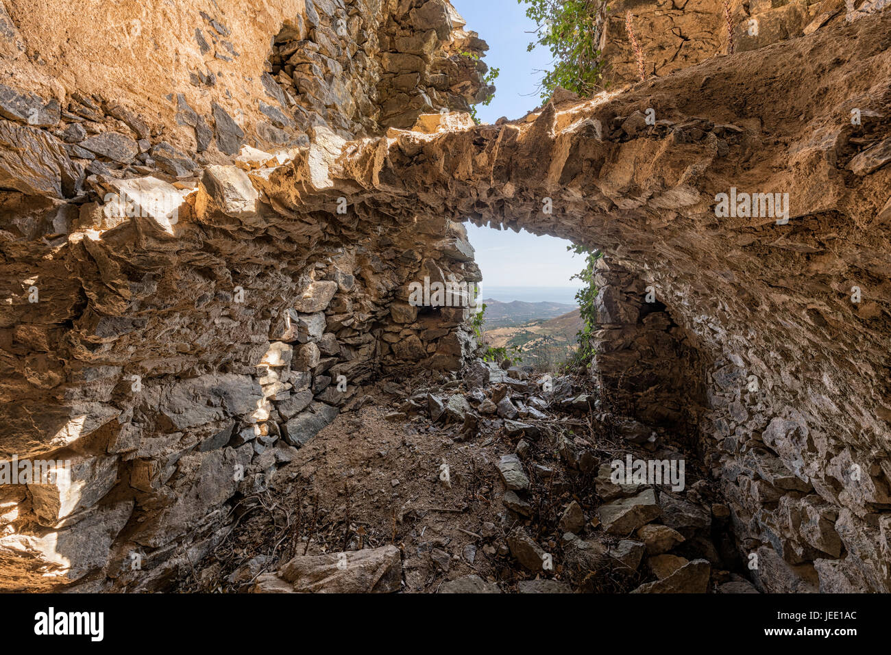Interior of 17th century stone built bandit's house , "La maison du ...