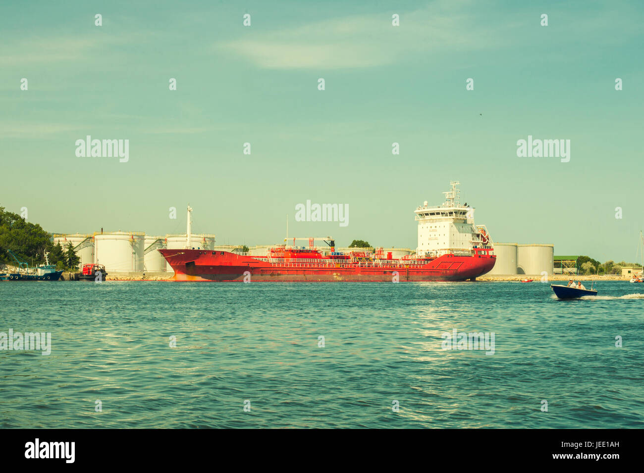 crude oil tanker is loading in the port Stock Photo - Alamy