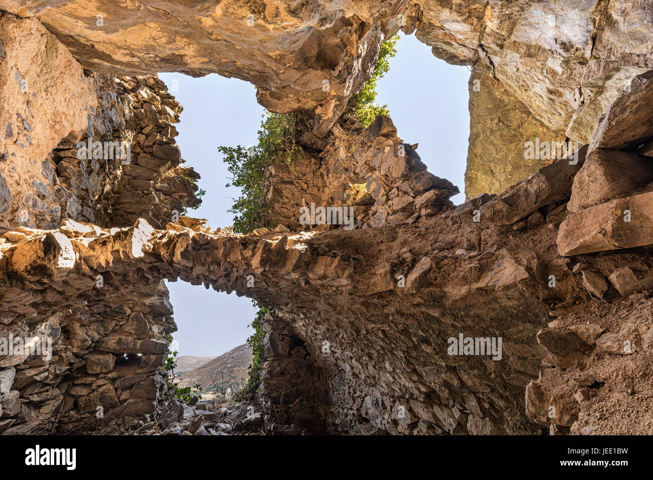 Interior of 17th century stone built bandit's house , "La maison du ...