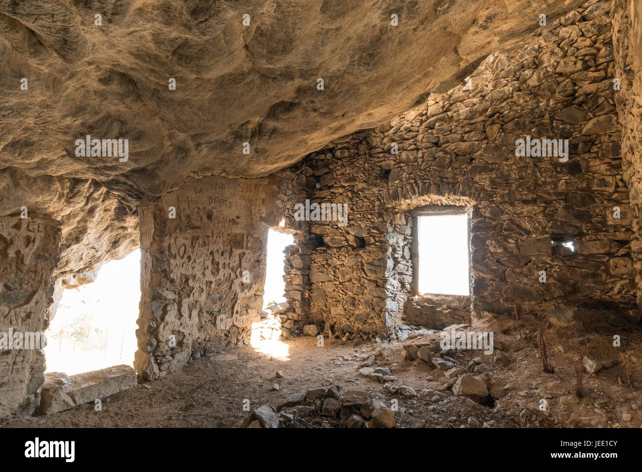 Interior of 17th century stone built bandit's house , "La maison du ...