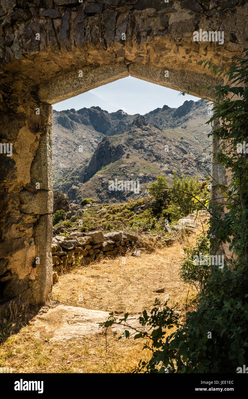 Stone entrance to "La maison du bandit", the bandit's house, above the ...