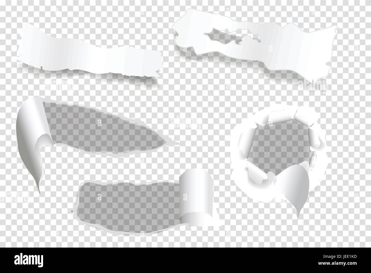 ripped of paper on a transparent background, vector and illustration ...