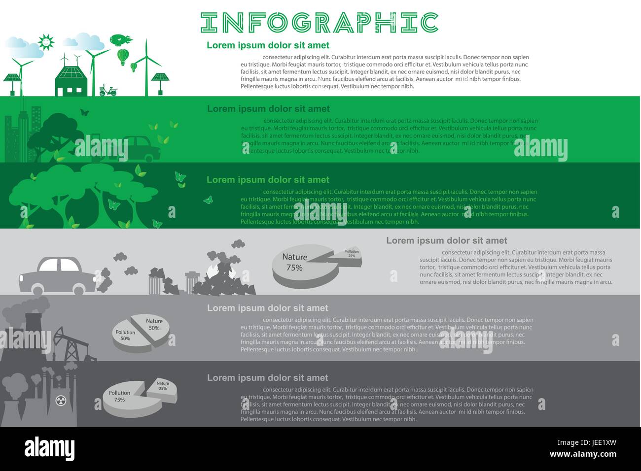 Green city Infographic set with charts and other elements. Vector ...