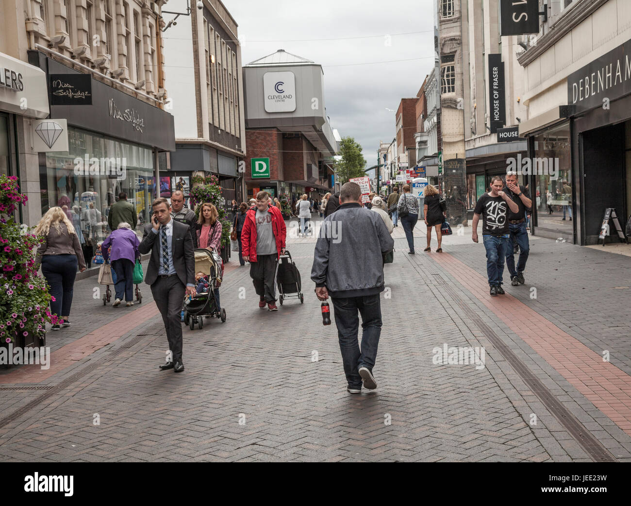 Shopping precinct in Linthorpe Road,Middlesbrough,England,UK Stock ...