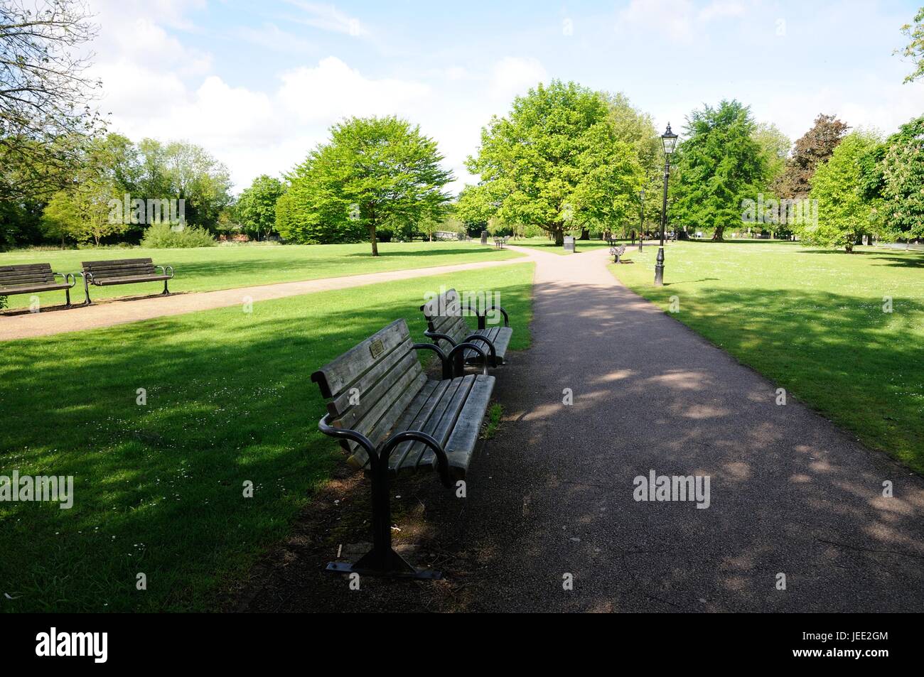 Park beside the embankment, Bedford, Bedfordshire Stock Photo - Alamy