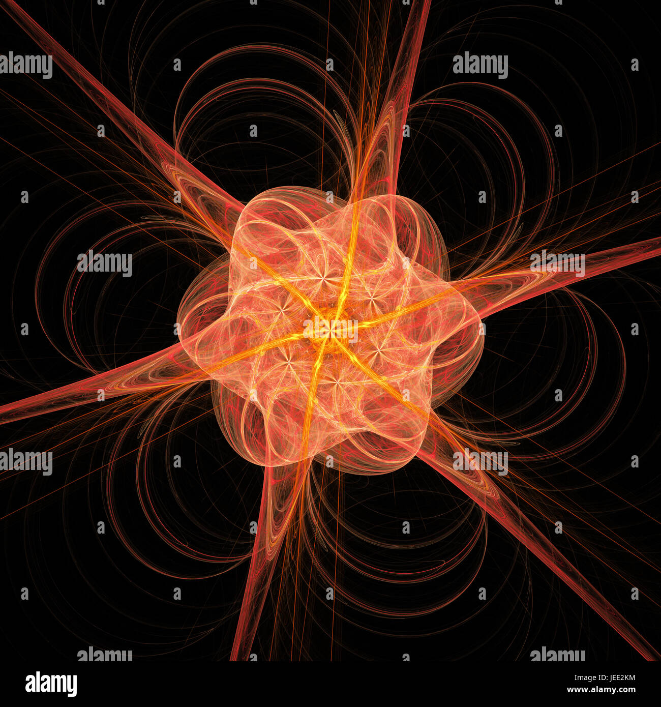 abstract fiery six-beam star background Stock Photo - Alamy