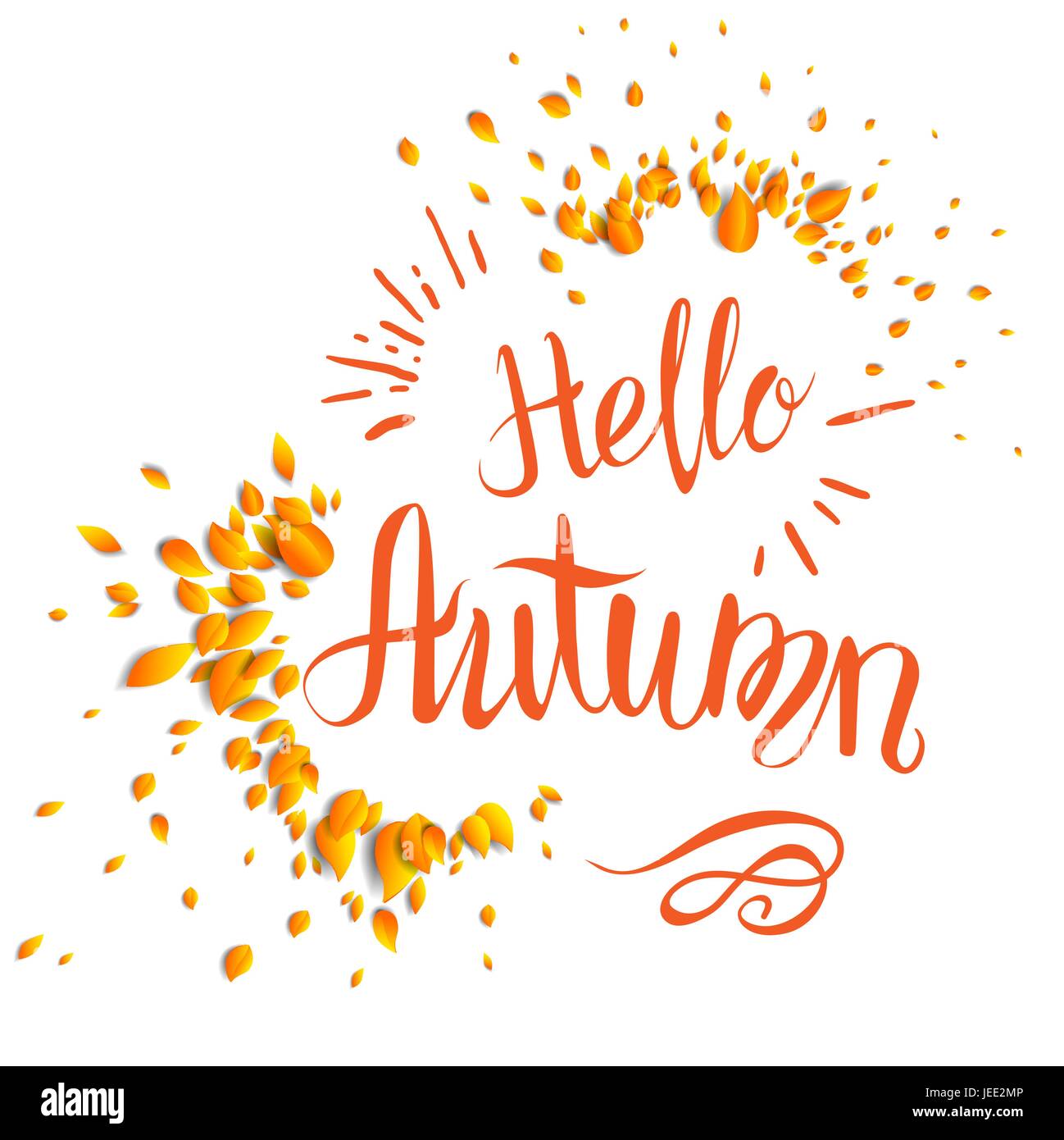 Fall leaves lettering Stock Vector Image & Art - Alamy