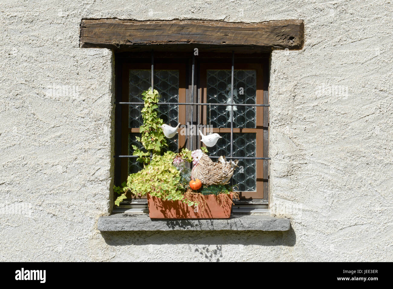 Lugano, Switzerland - 18 June 2017: Rural window of a house at the ...