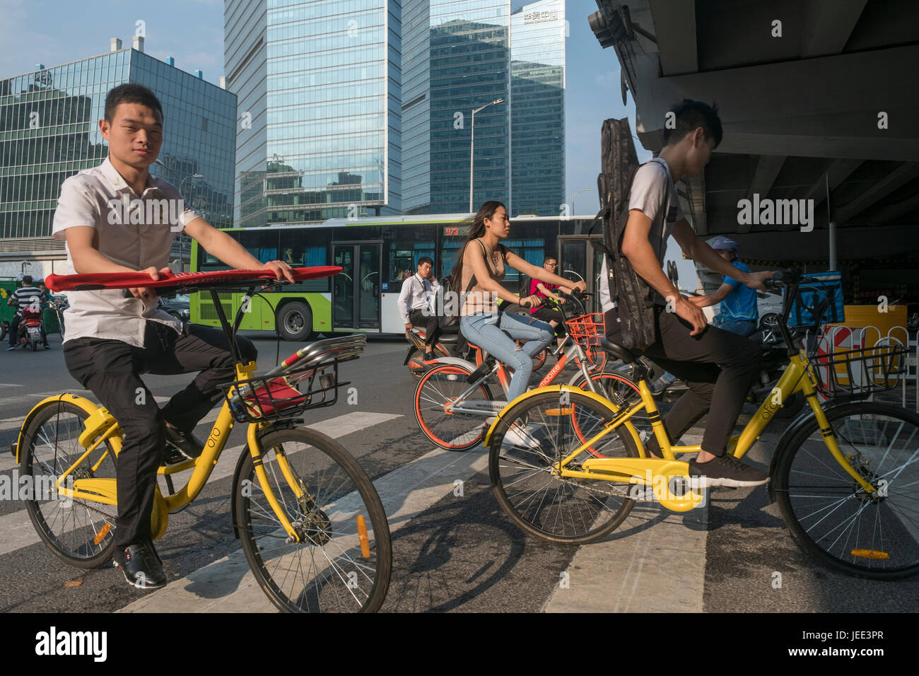 People ride shared bikes in Beijing, China Stock Photo - Alamy