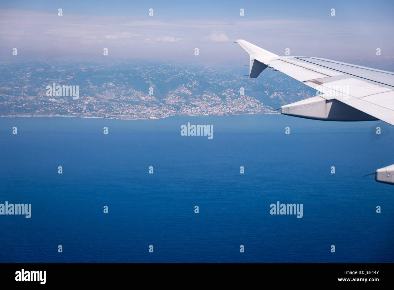 Aerial photos from jet plane flying from Rome, Italy, to Beirut ...