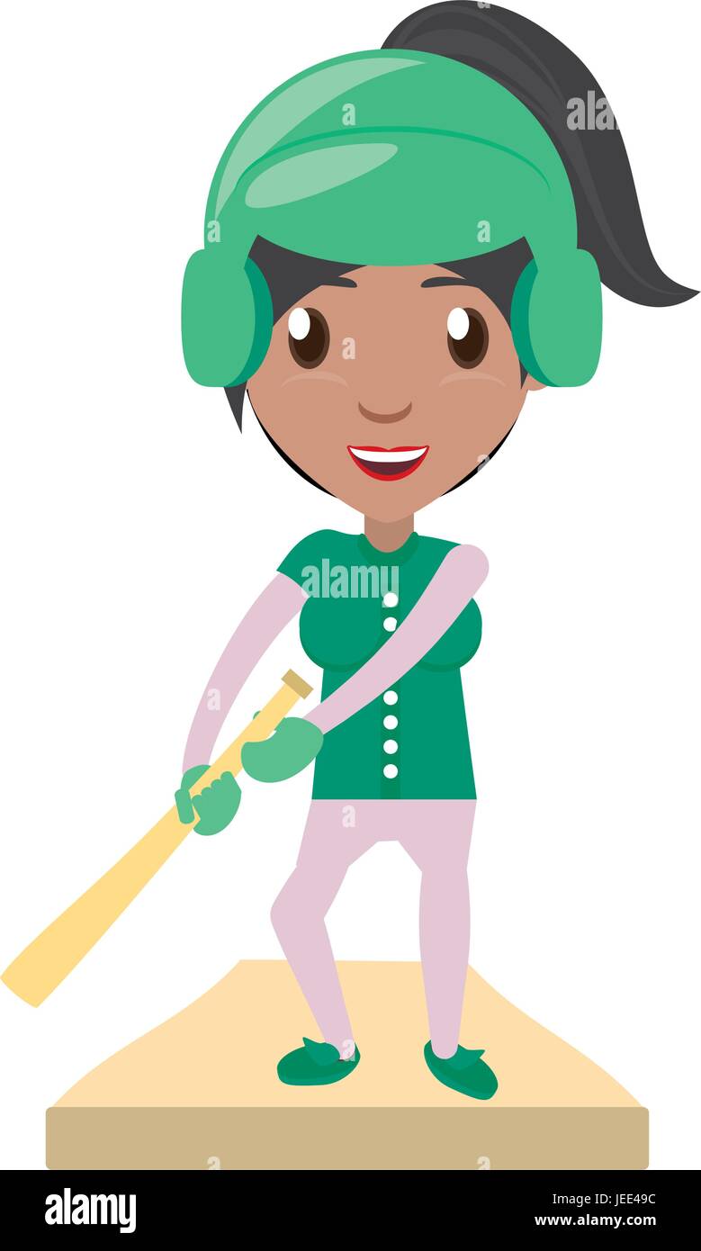 women playing baseball cartoon Stock Vector Image & Art - Alamy