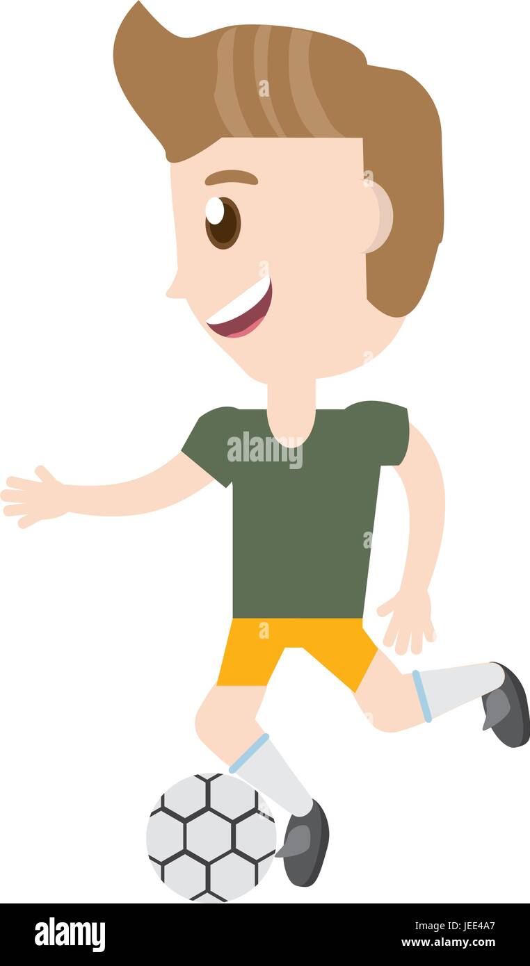 isolated man playing soccer cartoon Stock Vector Image & Art - Alamy