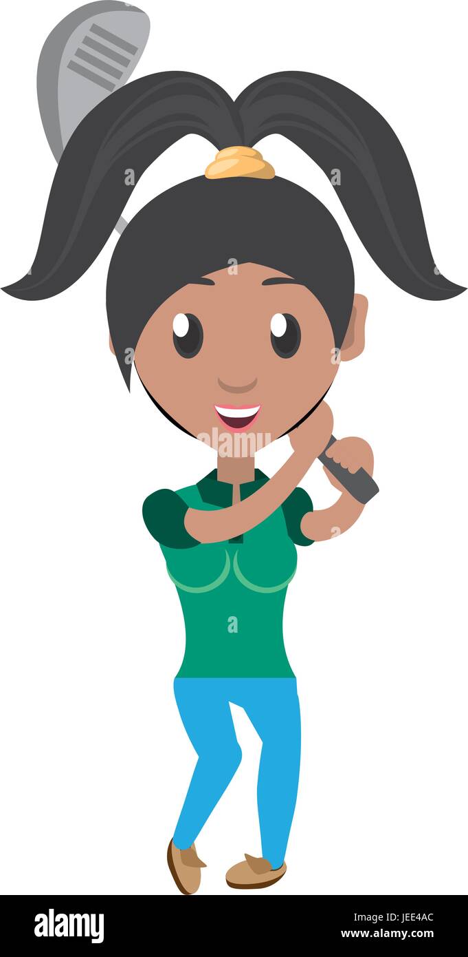 women playing golf cartoon Stock Vector Image & Art - Alamy