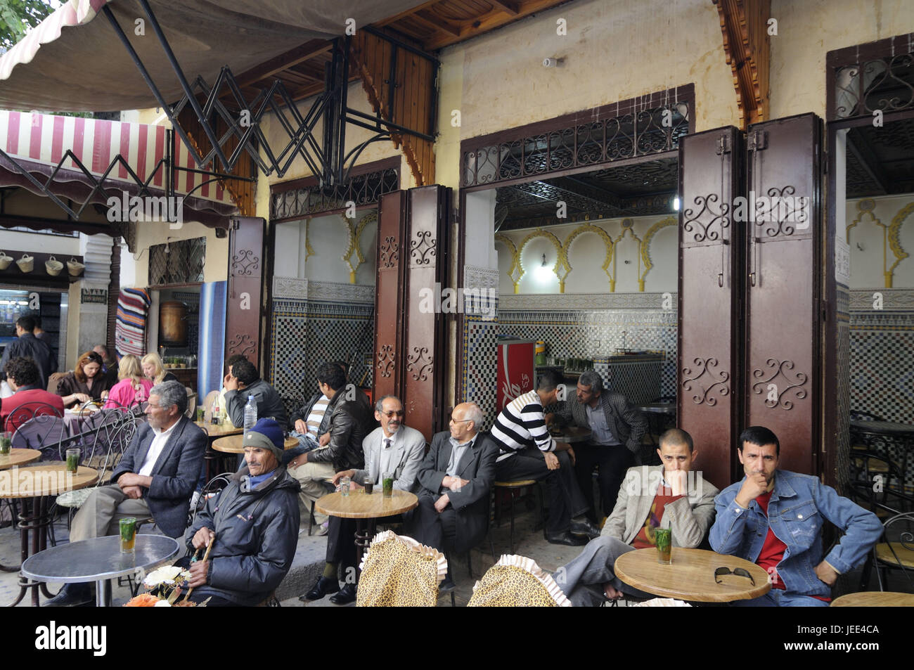 Street cafe, fez, Morocco, Africa Stock Photo - Alamy