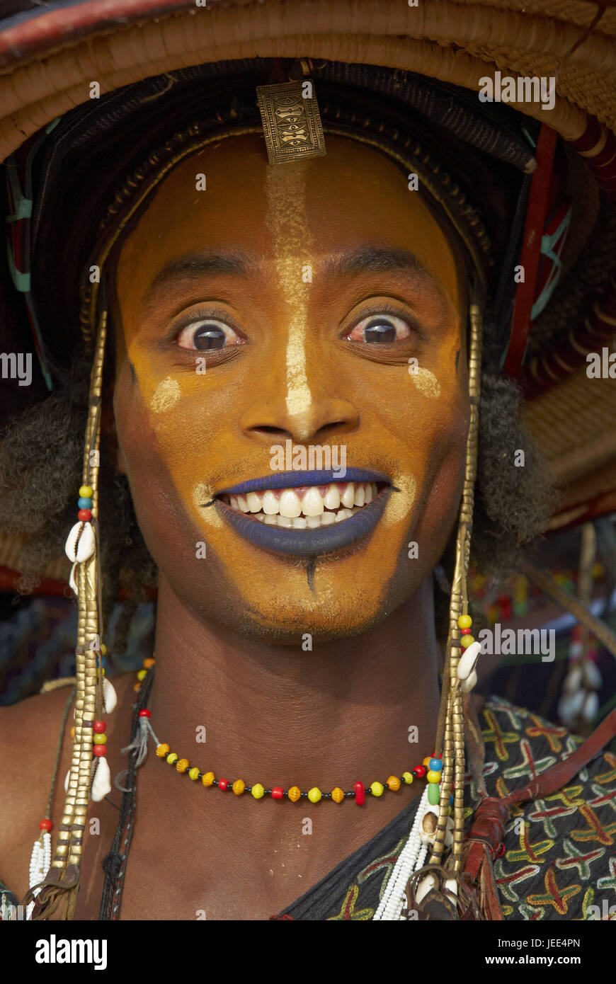 Africa, Niger, Gerewol festival, man's portrait Stock Photo - Alamy