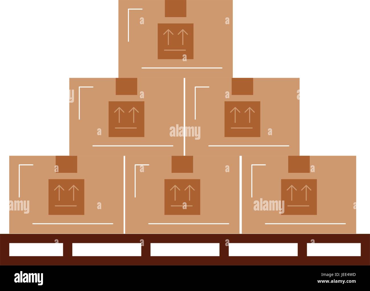 pile boxes in stowages carton delivery icon Stock Vector Image & Art ...