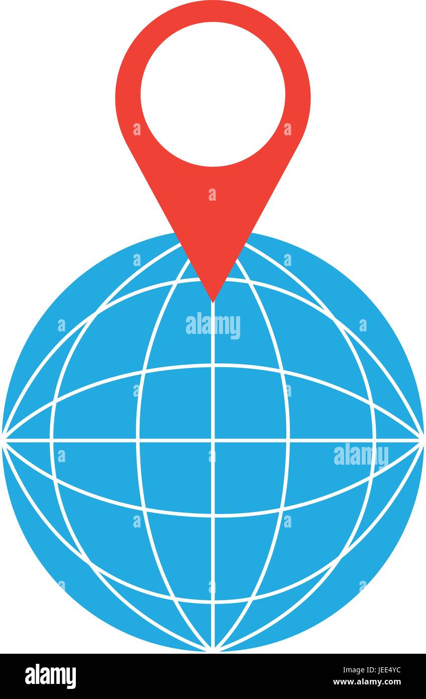 sphere planet with pin location Stock Vector Image & Art - Alamy