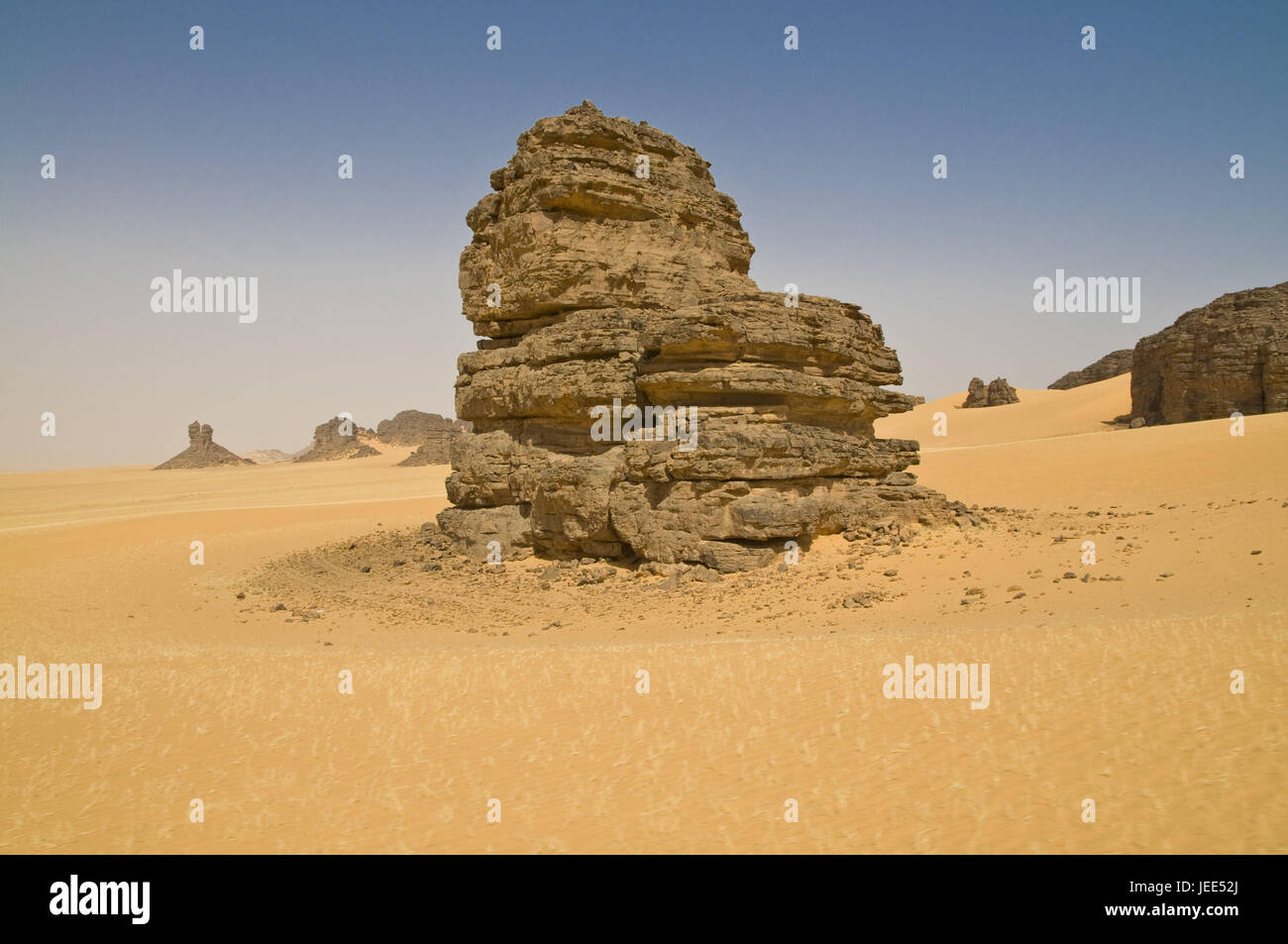 Bile formations in the desert, Tin Ghas, Algeria, Africa Stock Photo ...