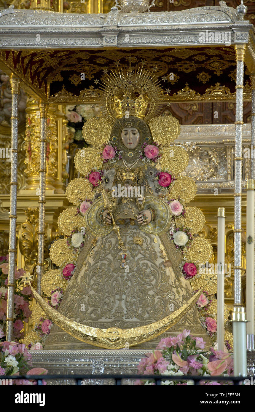 Spain, Andalusia, el Rocio, Romeria, madonna figure, medium close-up ...