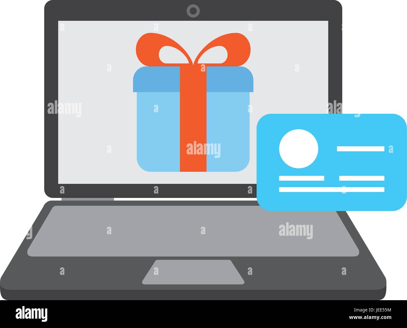 Gift box money laptop Stock Vector Images - Alamy