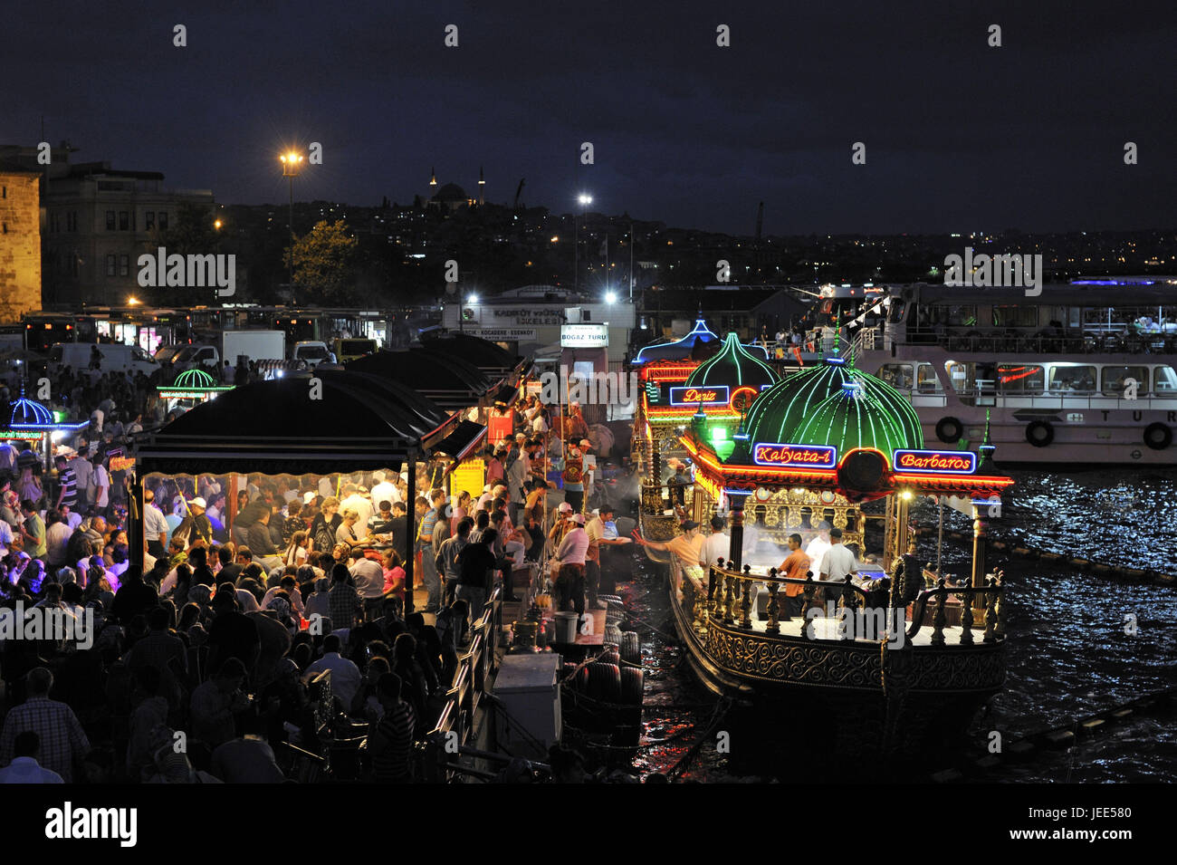 Turkey, Istanbul, part of town of Eminou, fish restaurants in the ...