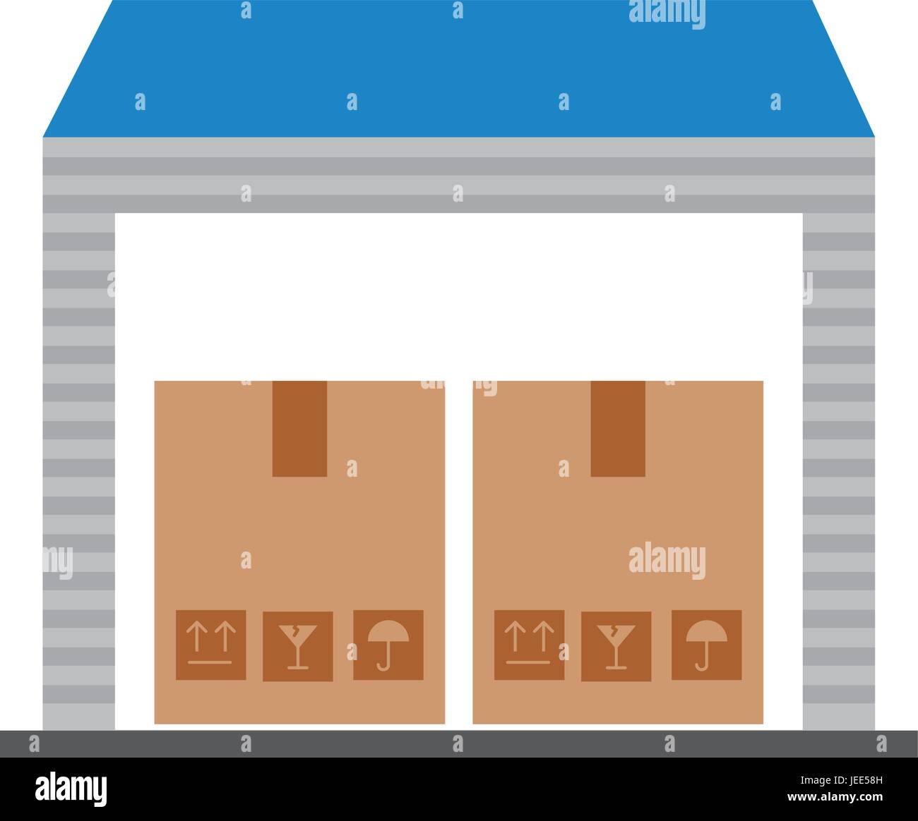 pile boxes carton in warehouse delivery icon Stock Vector Image & Art ...
