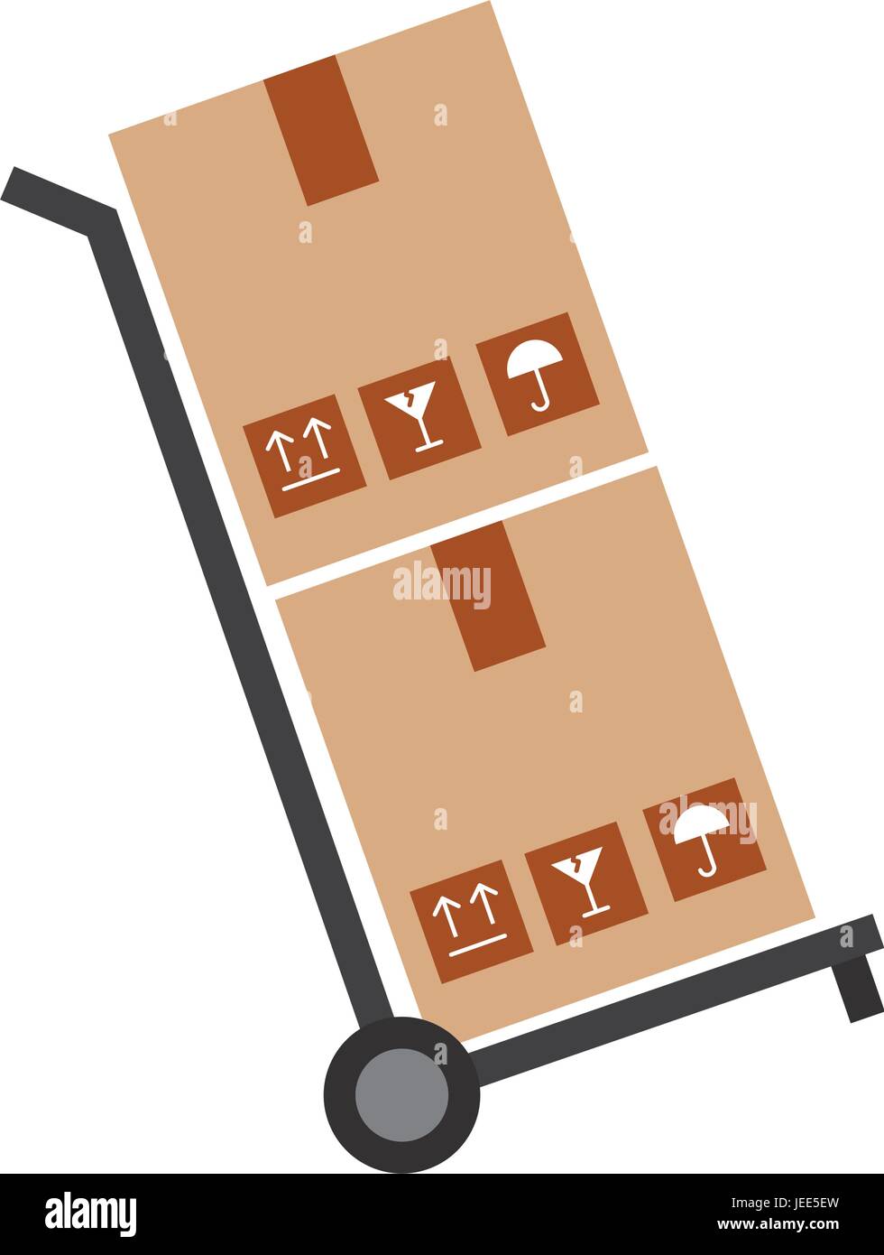 cart with boxes carton delivery icon Stock Vector Image & Art - Alamy