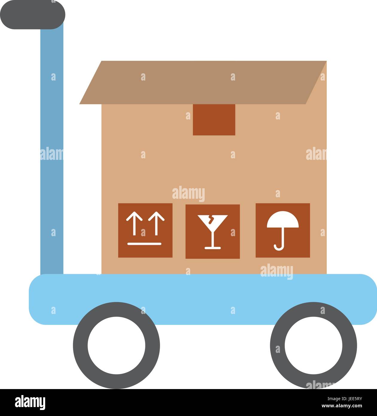 cart with box carton delivery icon Stock Vector Image & Art - Alamy