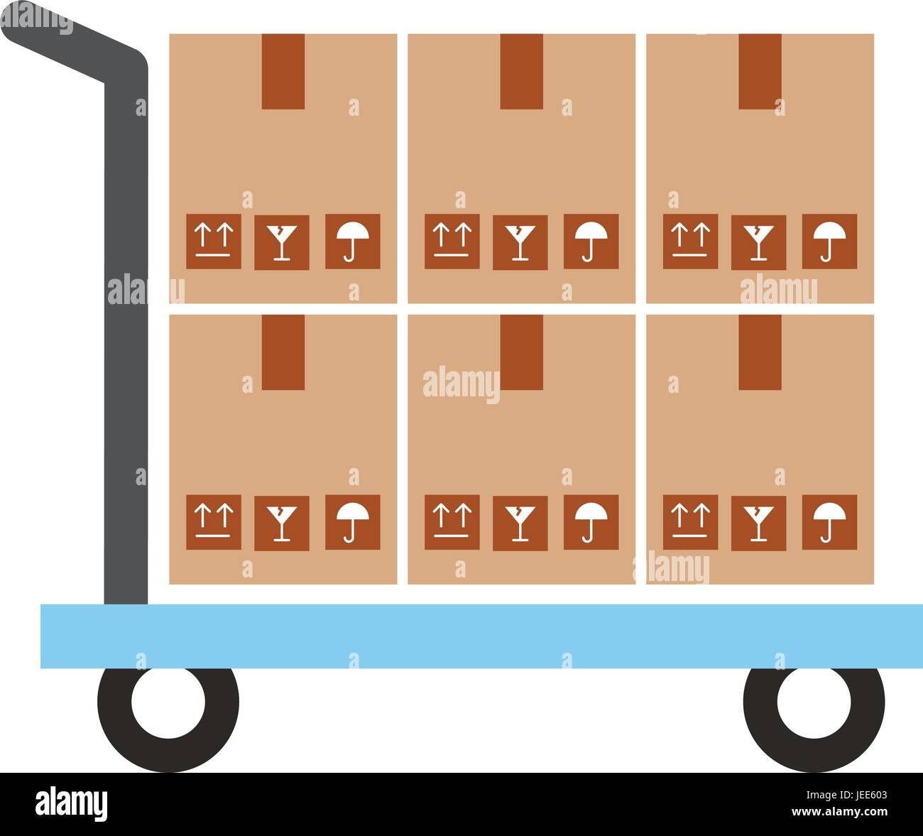 cart with boxes carton delivery icon Stock Vector Image & Art - Alamy