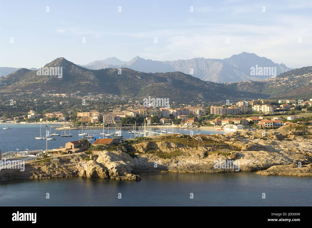 France, Corsica, Ile Rousse, local view, harbour Stock Photo - Alamy
