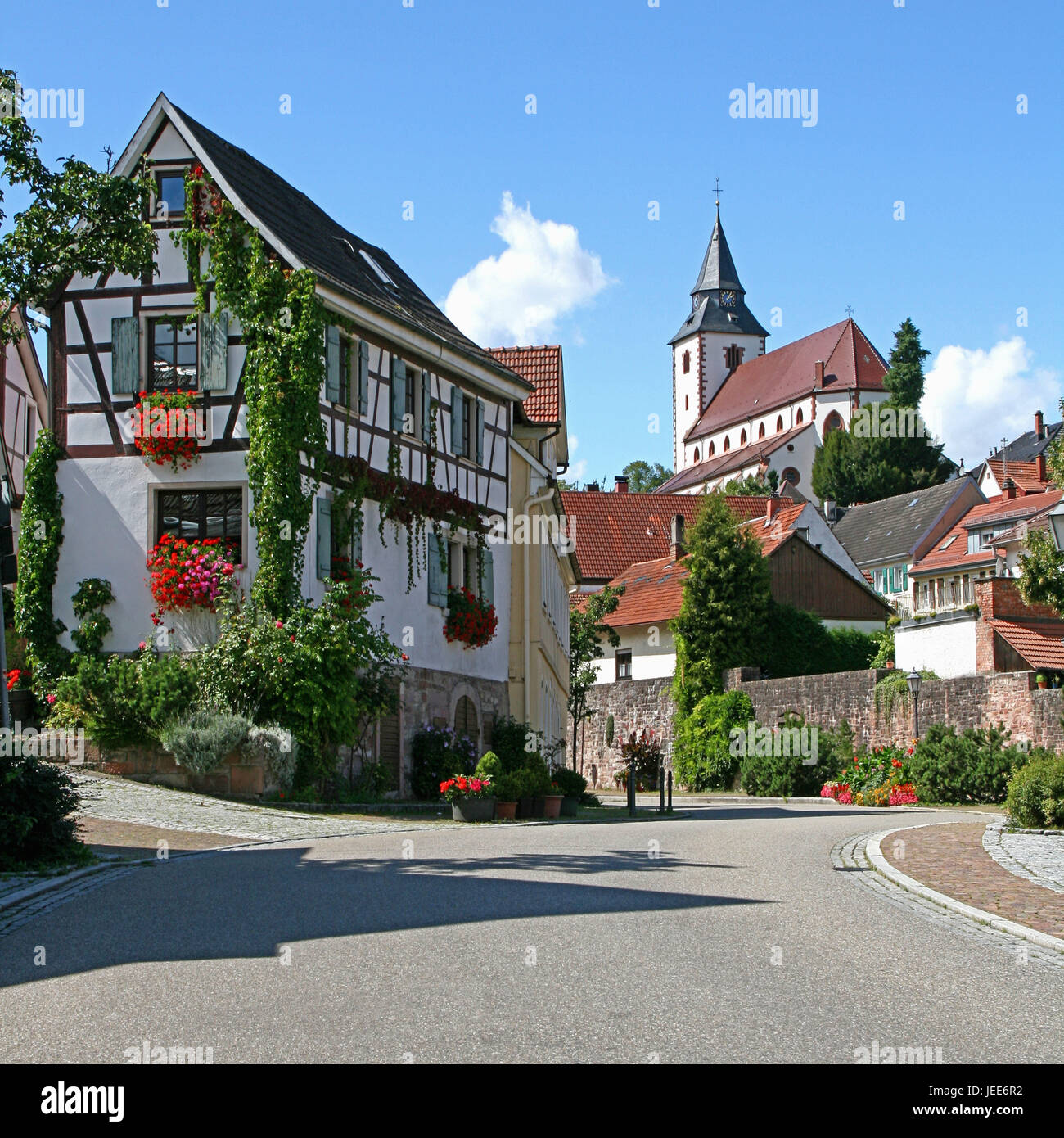 Germany, Baden-Wurttemberg, brook Gerns, Old Town, Catholic dear Church ...