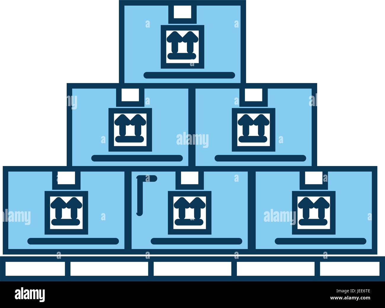 pile boxes in stowages carton delivery icon Stock Vector Image & Art ...