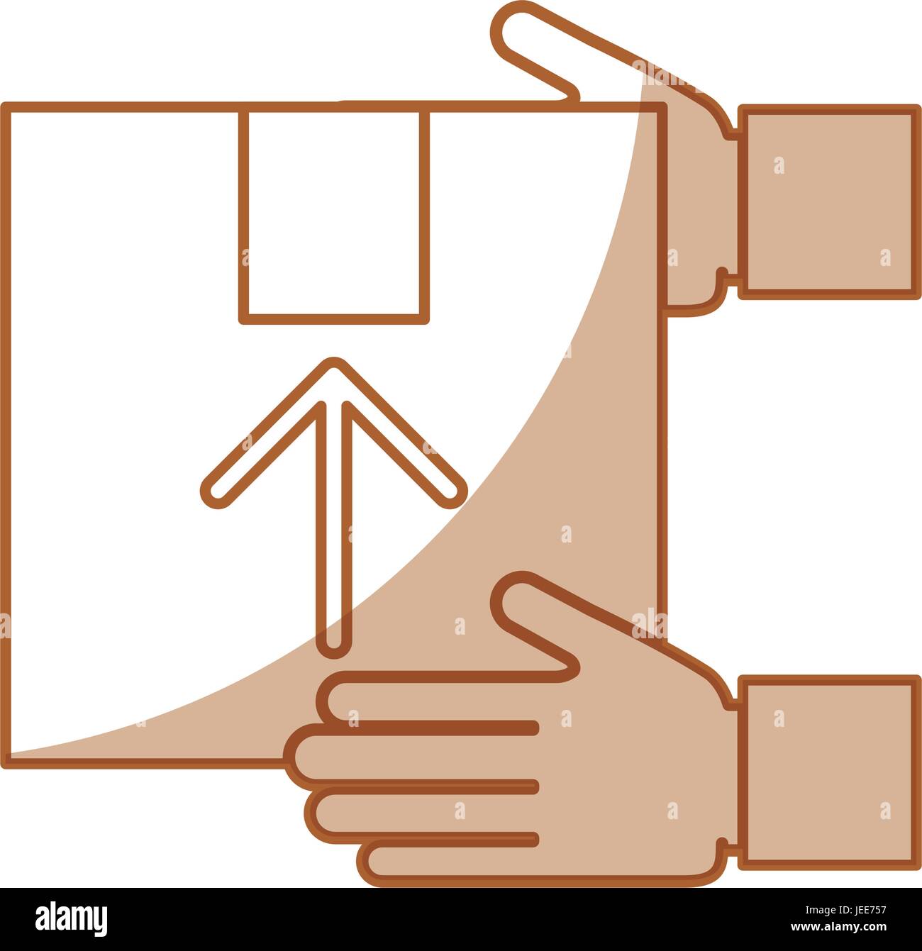 hand human with box carton delivery icon Stock Vector Image & Art - Alamy