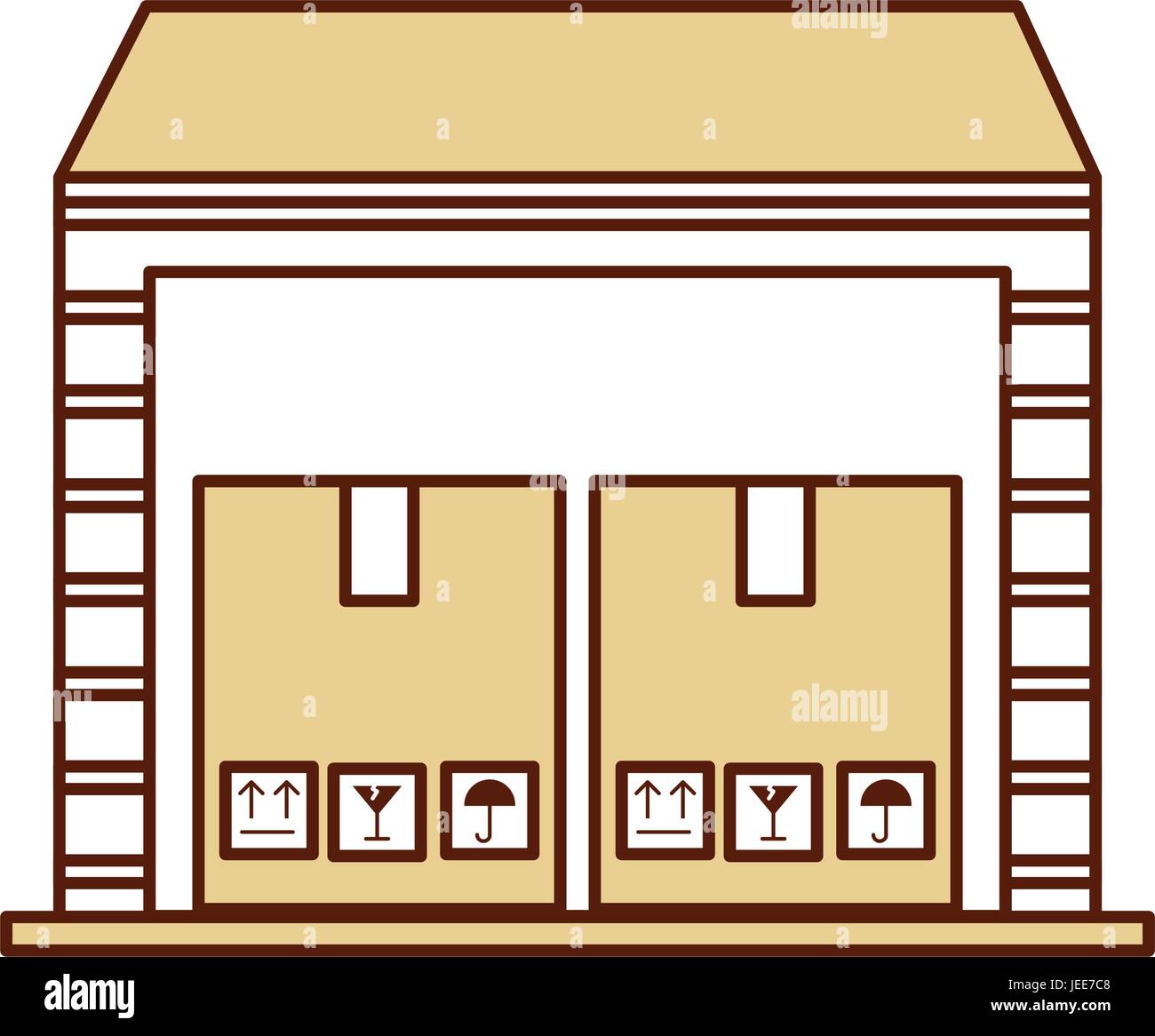 Warehouse building pile boxes Stock Vector Images - Alamy