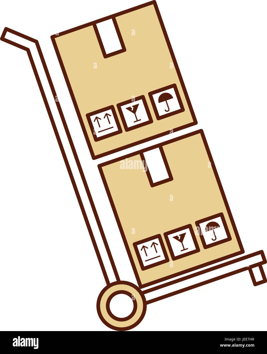 cart with boxes carton delivery icon Stock Vector Image & Art - Alamy