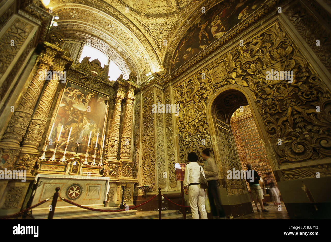 Island Malta, Valletta, St. John's Co-Cathedral, side chapel, reliefs ...
