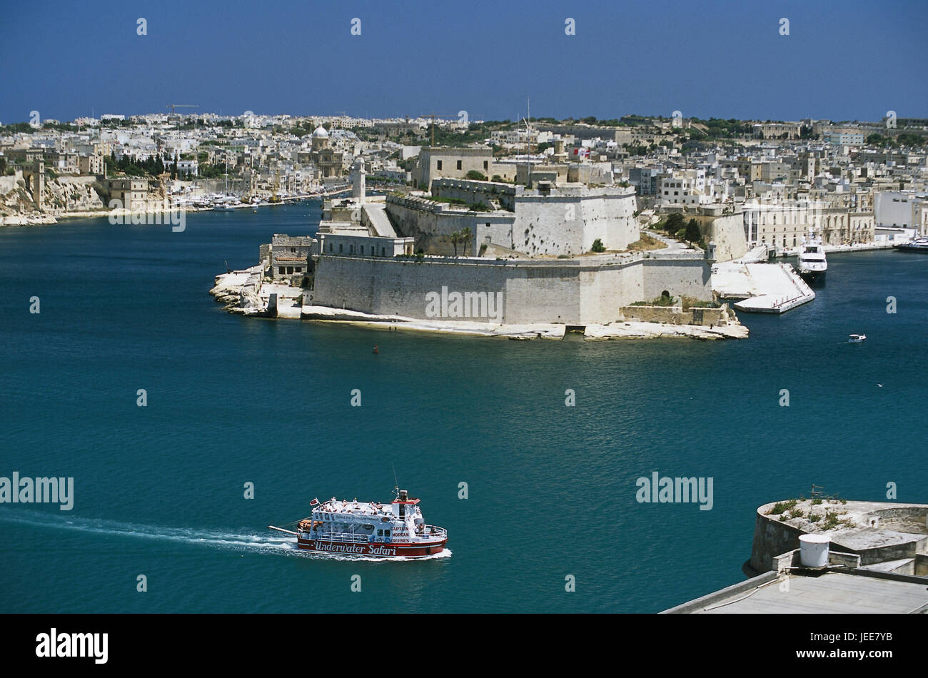 Island Malta, peninsula Sciberras, location Valletta, view Vittoriosa ...