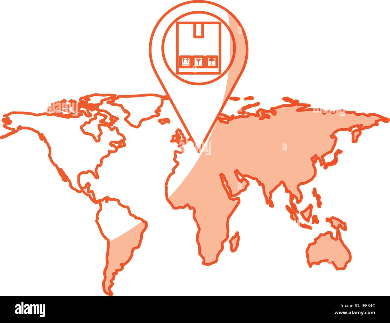 world map with pin location box Stock Vector Image & Art - Alamy