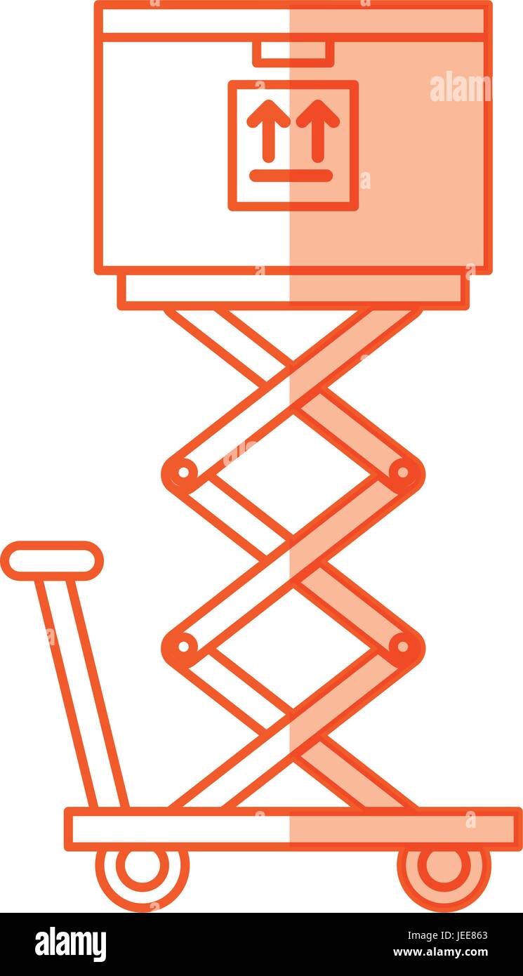 cart lifting with box carton delivery icon Stock Vector Image & Art - Alamy
