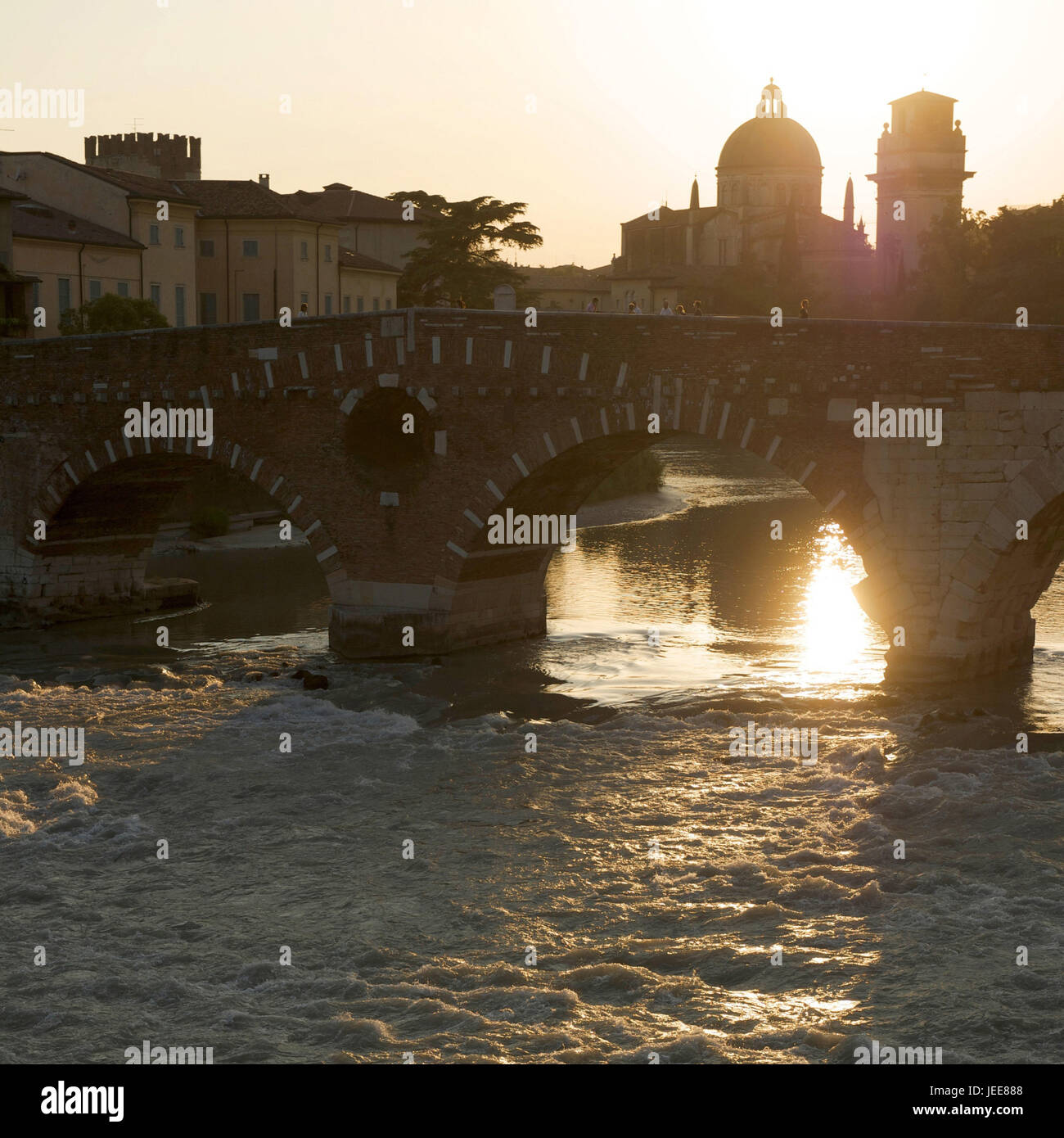 Italy, Veneto, Verona, bridge about the Ponte Pietra Stock Photo - Alamy
