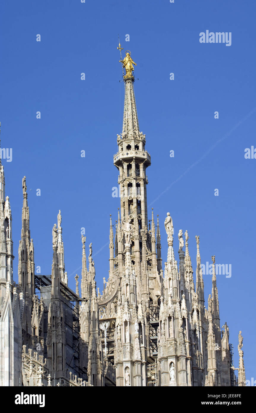 Italy, Milan, cathedral, spires, characters, detail Stock Photo - Alamy
