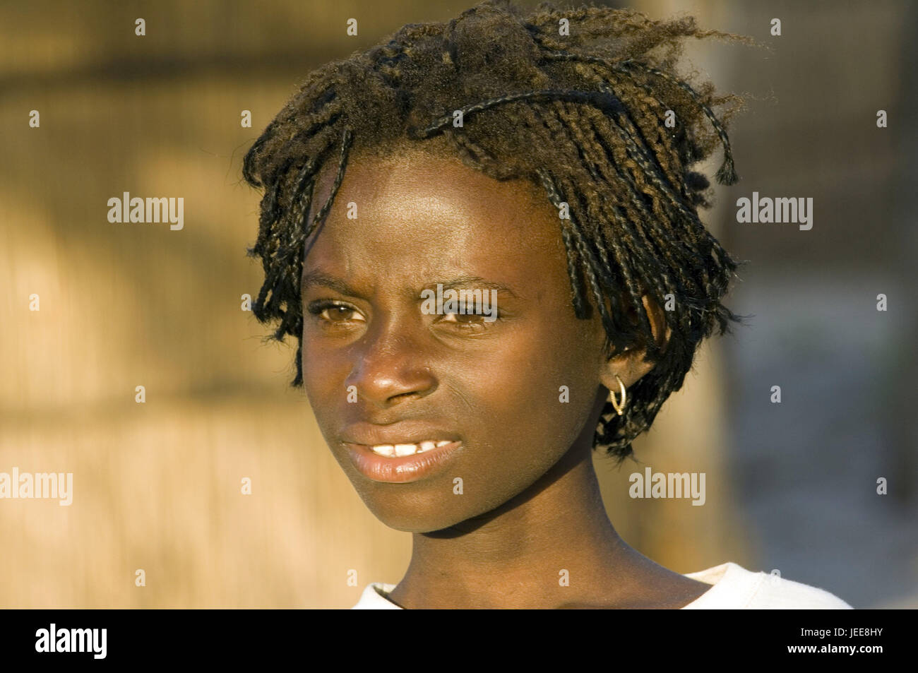Girls, thoughtfully, portrait, Senegal Stock Photo - Alamy