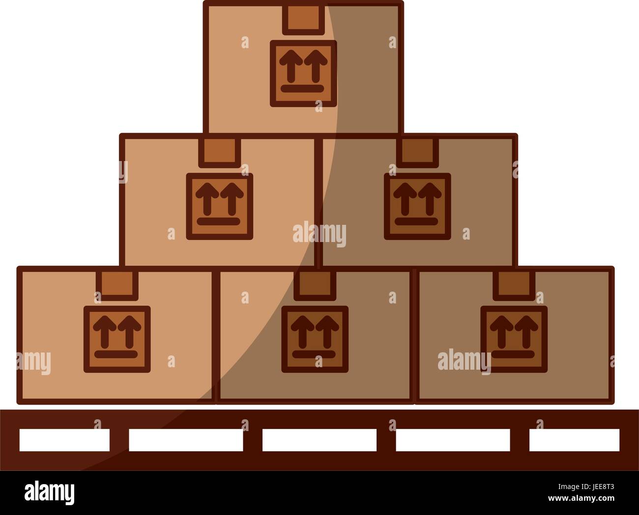 pile boxes in stowages carton delivery icon Stock Vector Image & Art ...