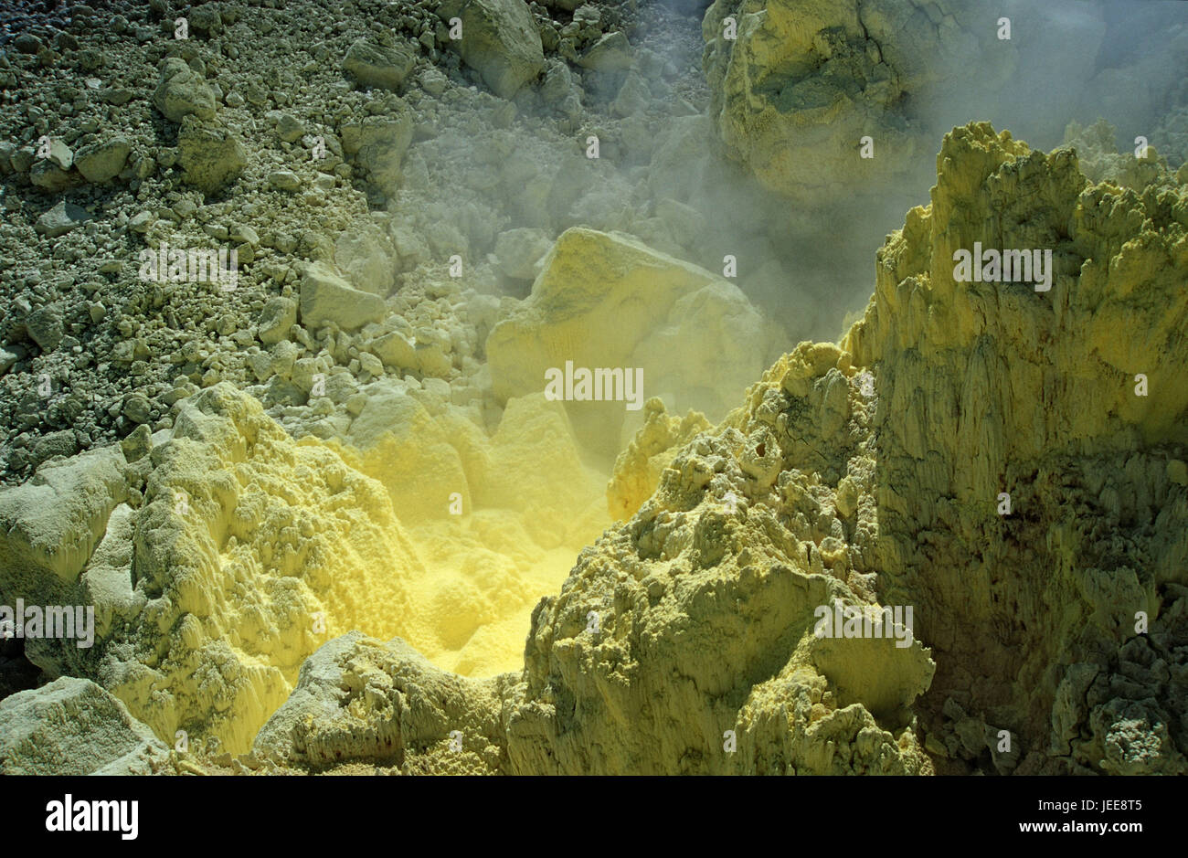 Sulphur, volcano crater, Papua New Guinea Stock Photo - Alamy