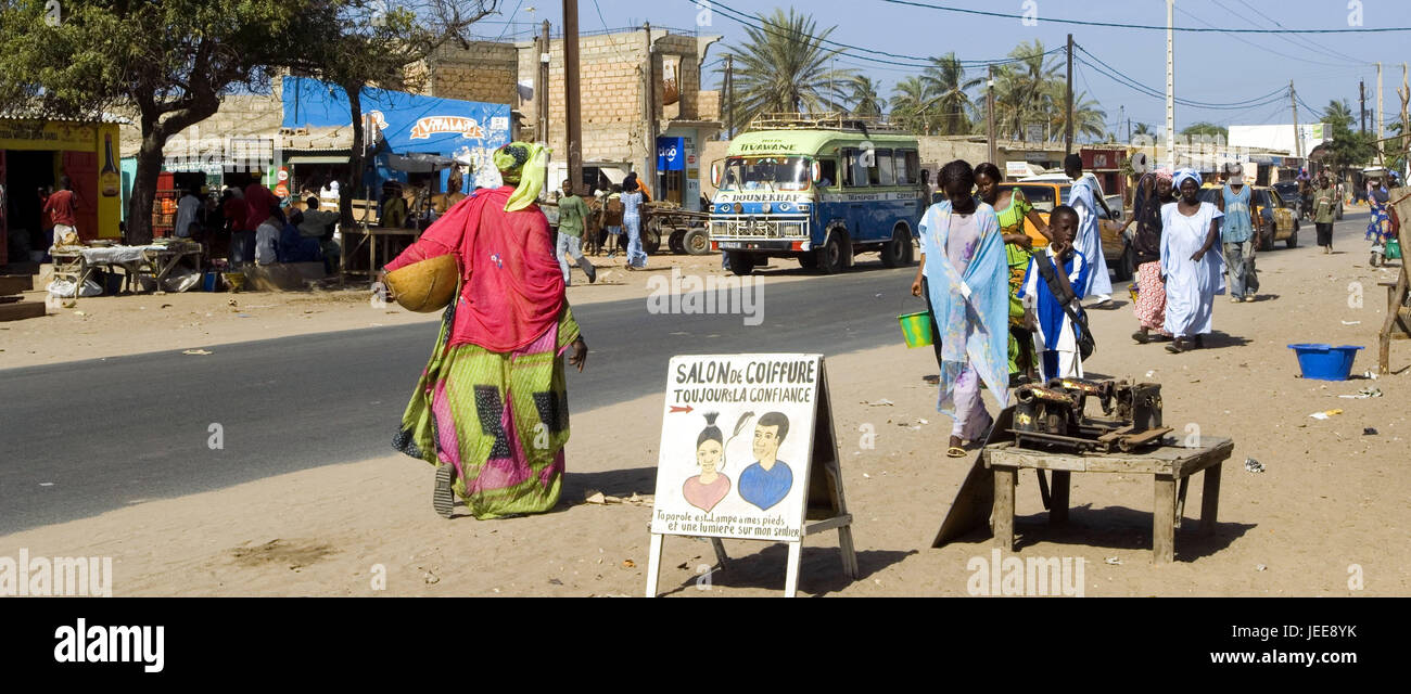 Passers-by, traffic, street scene, Saint-Louis, Senegal Stock Photo - Alamy