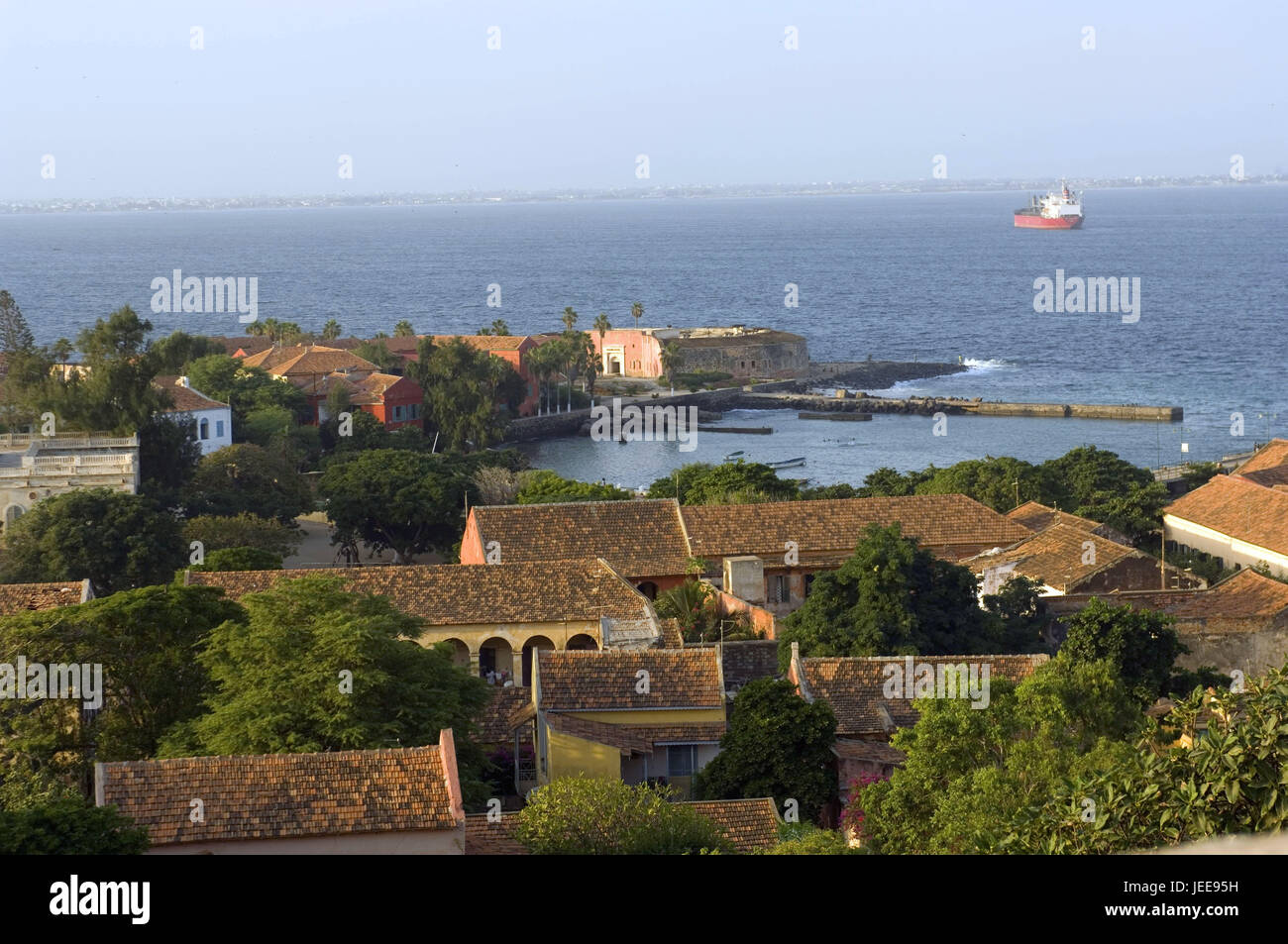 Local overview, island Goree, sea, Senegal Stock Photo - Alamy